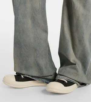 Rick Owens Denim Sneakers - Black