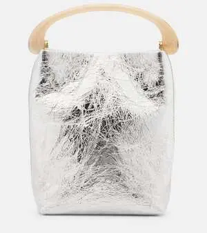 Dries Van Noten Metallic Leather Top-handle Bag