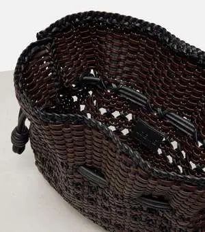 Loewe Flamenco Medium Woven Leather Clutch - Brown