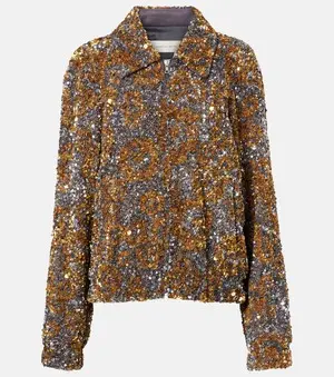 Dries Van Noten Sequined Blouson Jacket