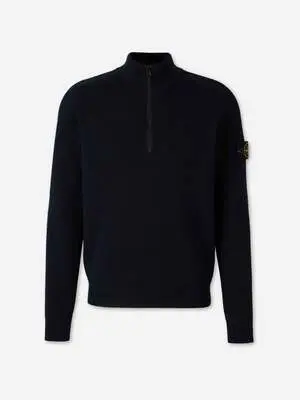 Stone Island Cotton Knit Turtleneck Sweater - Midnight Blue