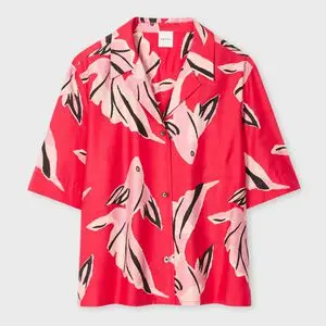 Oversized Palm Leaf Print Shirts