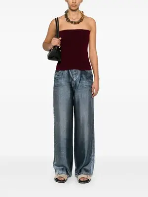 PIERRE-LOUIS MASCIA Denim Print Silk Trousers - Sky Blue