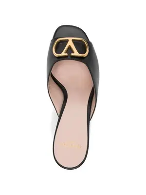 Valentino Garavani Vlogo Signature Leather Mules - Black