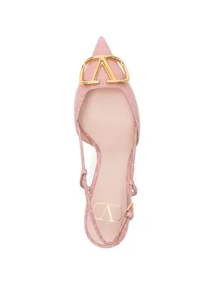 Valentino Garavani Vlogo Signature Leather Slingback Pumps - Pink