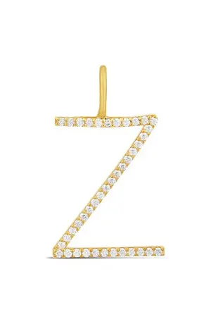 SHYMI Jumbo Pavé Block Initial Pendant Necklace - Gold