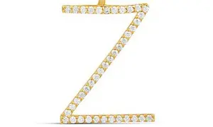 SHYMI Jumbo Pavé Block Initial Pendant Necklace - Gold
