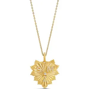 SHYMI Fluted Multi Initial Heart Pendant Necklace - Gold