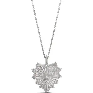 SHYMI Fluted Multi Initial Heart Pendant Necklace - Silver