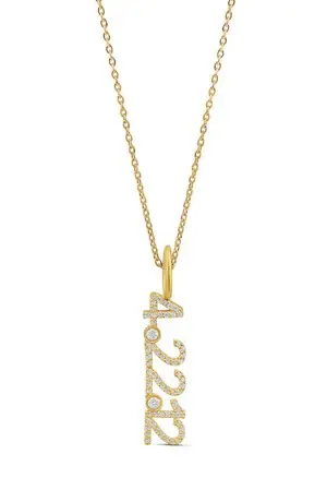 SHYMI Pavé Cubic Zirconia Date Pendant Necklace - Gold