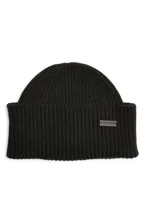 Saint Laurent Chubby Knit Cashmere Rib Beanie - Black