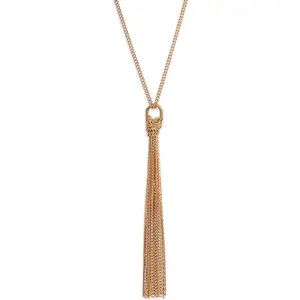Saint Laurent Long Tassel Necklace - Gold