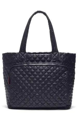Mz Wallace Large Metro Quilted Nylon Tote - Black