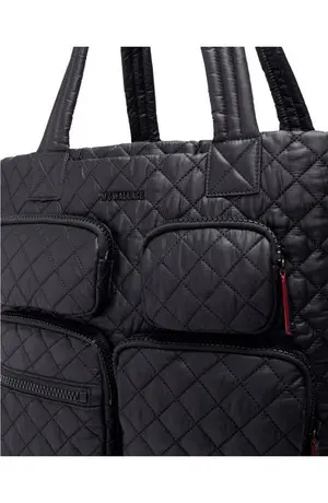 Mz Wallace Large Metro Quilted Nylon Tote - Black
