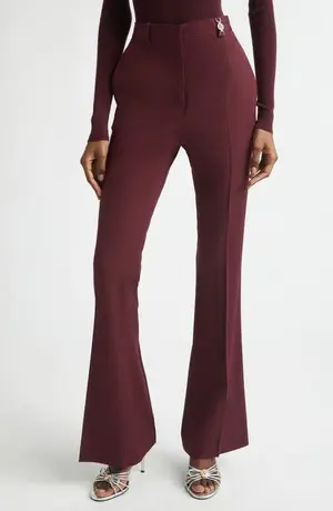 Versace Stretch Virgin Wool Gabardine Flare Leg Pants