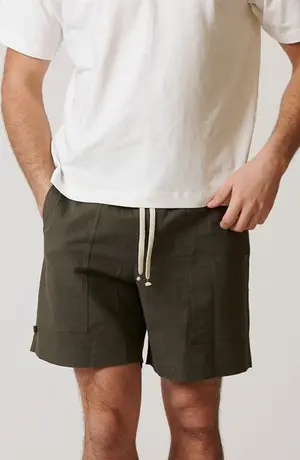 LEISURE LAB Cotton Ripstop Utility Shorts - Everglades