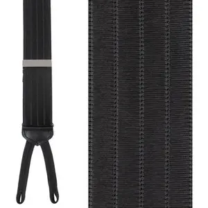 Trafalgar Trafalgar Big & Tall Jefferson Brushed Pinstripe Elastic Formal End Suspenders Black