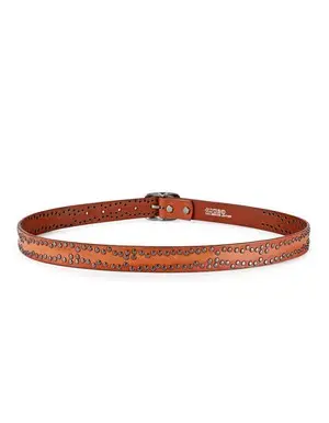 OLD TREND Westland Genuine Leather Studded Belt - Camel