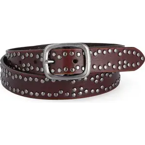 OLD TREND Westland Genuine Leather Studded Belt - Coffee