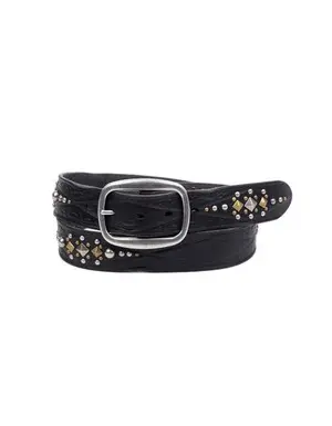 OLD TREND LEGEND Genuine Leather Studded Belt Black