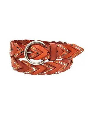 OLD TREND Barracuda Genuine Leather Woven Distressed Studded Belt