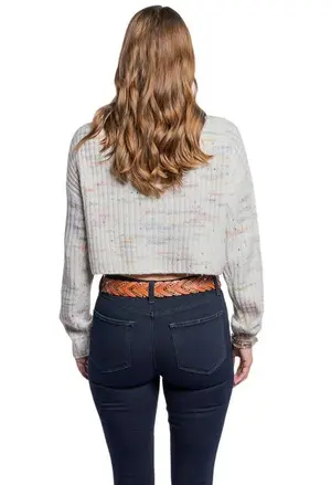 OLD TREND Barracuda Genuine Leather Woven Distressed Studded Belt - Camel