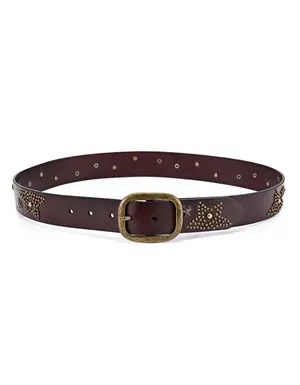 OLD TREND Glory Genuine Leather Star Studded Belt - Brown
