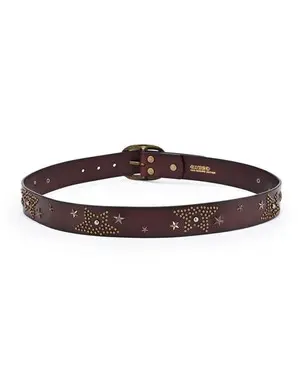 OLD TREND Glory Genuine Leather Star Studded Belt - Brown
