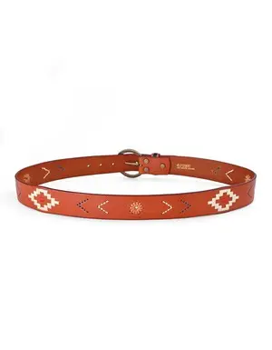 OLD TREND Handcrafted Leather Perforated Belt - Camel