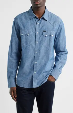 Ag Brynner Western Denim Snap-up Shirt
