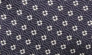 Saint Laurent Geo Jacquard Silk Neck Tie - Navy/off White
