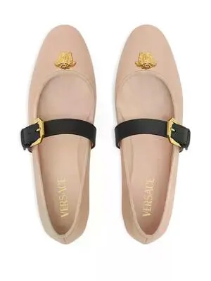 Versace La Medusa Nappa Ballerinas - Neutrals