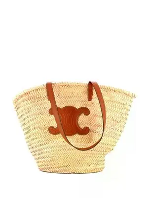 Celine Triomphe Basket Raffia Large Shoulder Bag