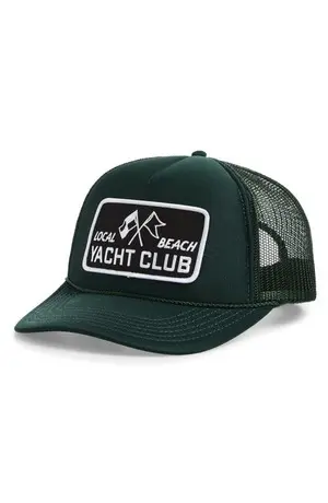 LOCAL BEACH Yacht Club Snapback Trucker Hat - Dark Green