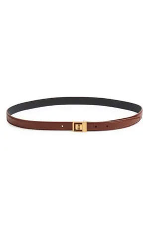 Saint Laurent La 66 Buckle Leather Belt - Wet Clay