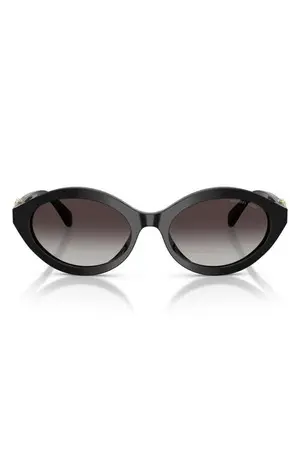 Michael Kors Carlazzo 55mm Gradient Oval Sunglasses - Black/light Grey Gradient