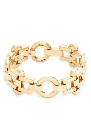 Saint Laurent Arabesque Hexagon Chain Bracelet - Brass Gold