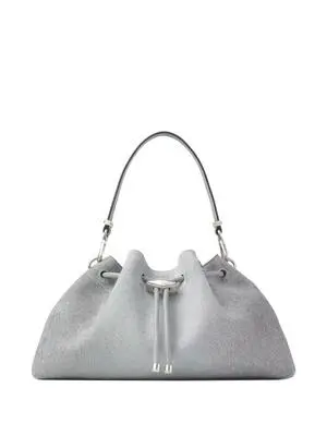 JIMMY CHOO Cinch M Drawstring Shoulder Bag - Grey