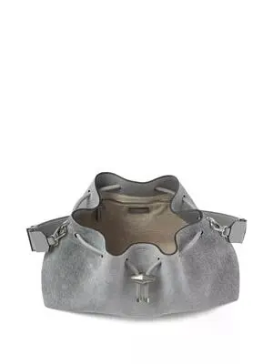 JIMMY CHOO Cinch M Drawstring Shoulder Bag - Grey