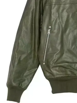 CROQUIS Faux-leather Bomber Jacket