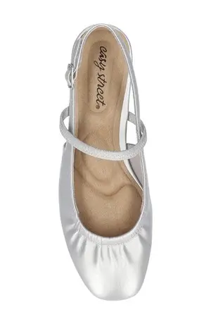 EASY WORKS BY EASY STREET Blake Slingback Flat - Silver
