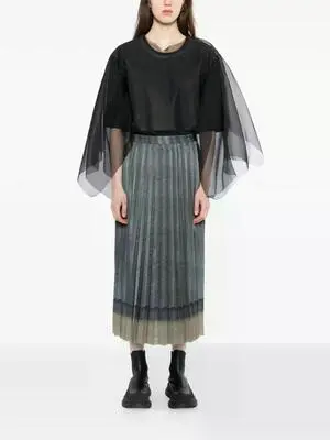 JNBY Patterned Pleated Midi Skirt