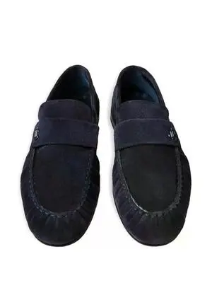 JIMMY CHOO Ellis Logo-embellished Loafers - Blue
