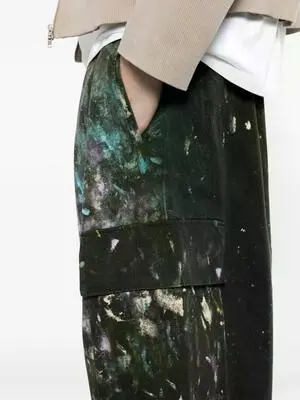CROQUIS Printed Cotton Pants - Black