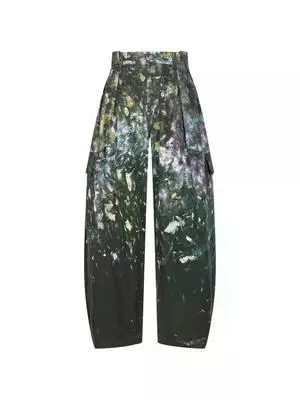 CROQUIS Printed Cotton Pants - Black