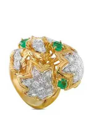 LB EXCLUSIVE Diamond And Emerald Ring - Gold