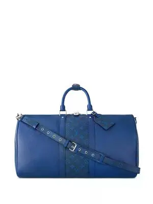 LOUIS VUITTON Keepall Bandoulière 50 Monogram Luggage Bag - Blue