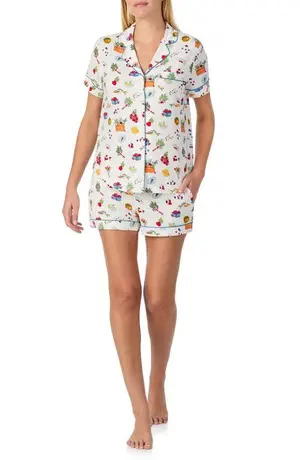 Kate Spade New York Print Short Pajamas - White/multi Print