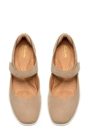 Clarks Lynell Mary Jane Flat - Taupe Nubuck