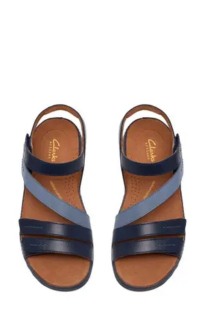 Clarks Cecily Strappy Sandal - Blue Combo